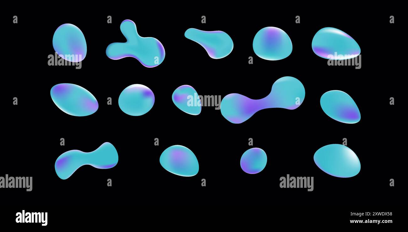 Set of abstract pixelated shapes. Liquid shapes collection Stock Vector ...