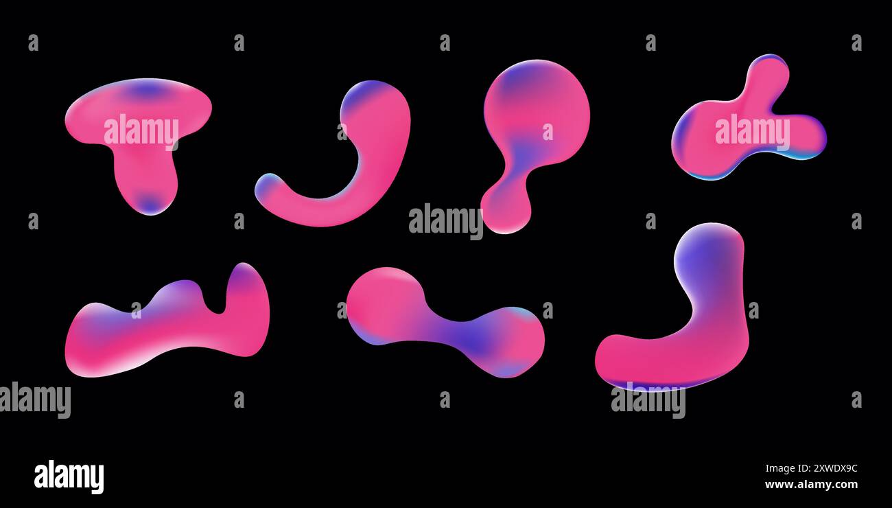 Set of abstract pixelated shapes. Liquid shapes collection Stock Vector ...