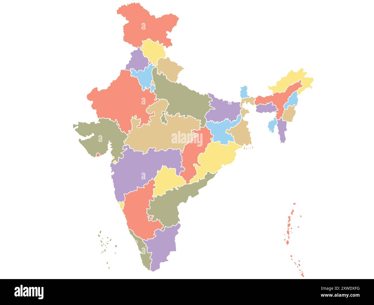 Indian states map Stock Vector Images - Alamy