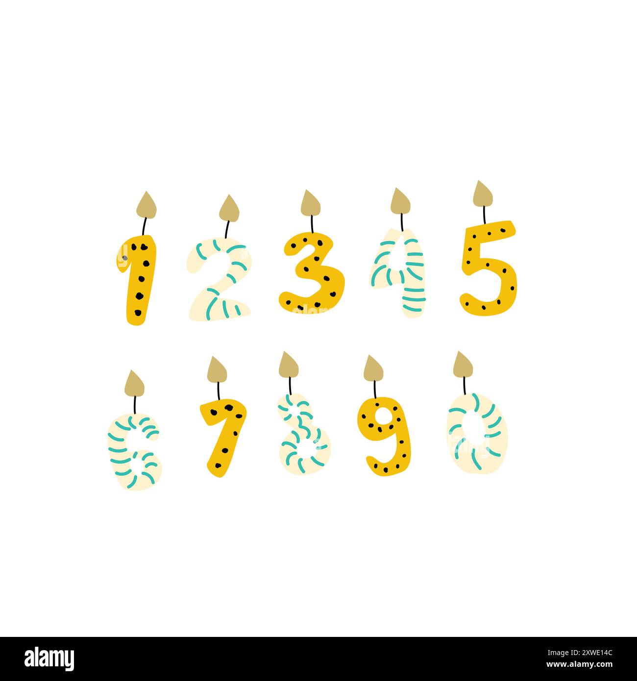 Vector hand drawn doodle numbers hi-res stock photography and images - Alamy