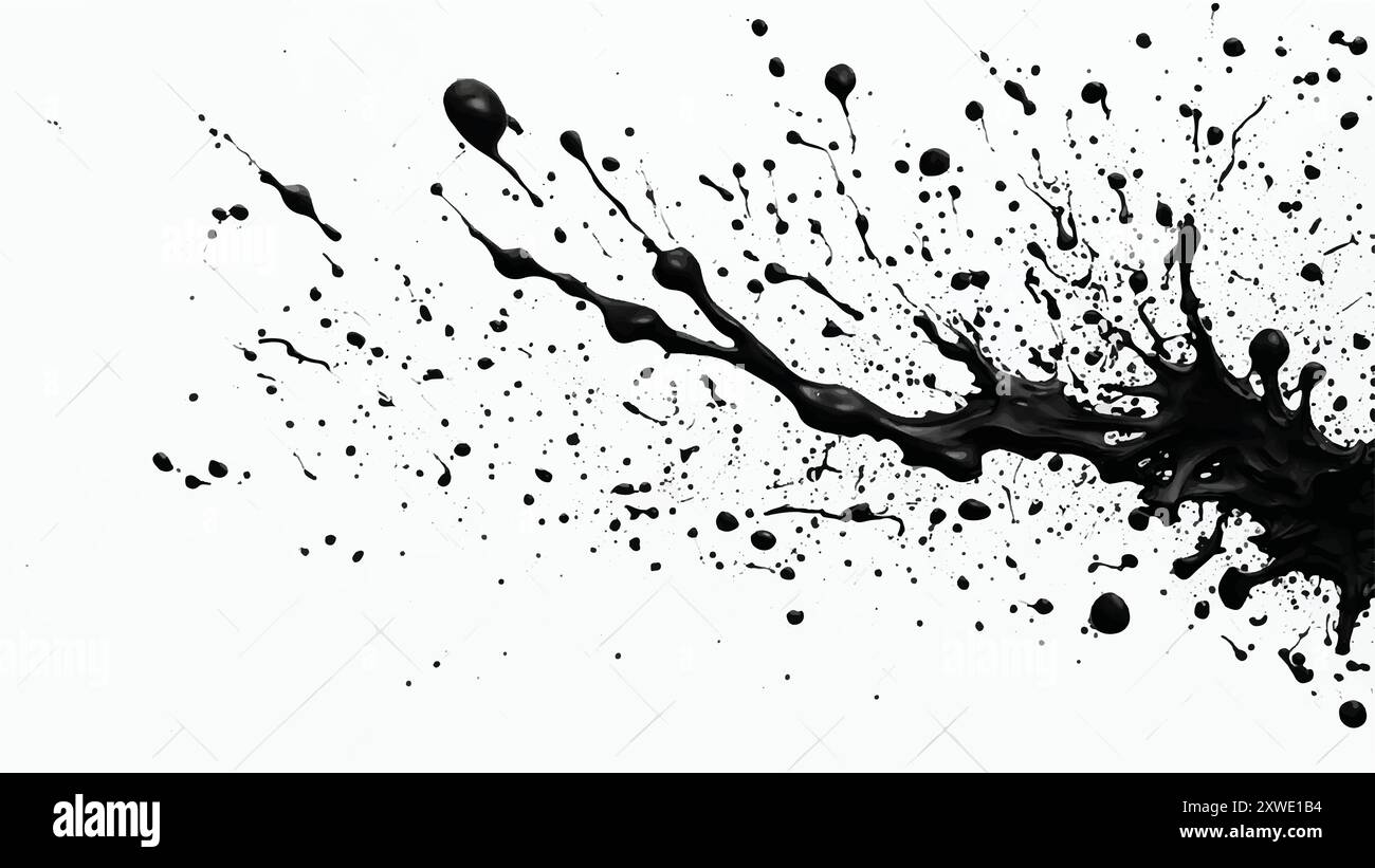 Ink splash Background. Ink splash isolated on white background. black ...