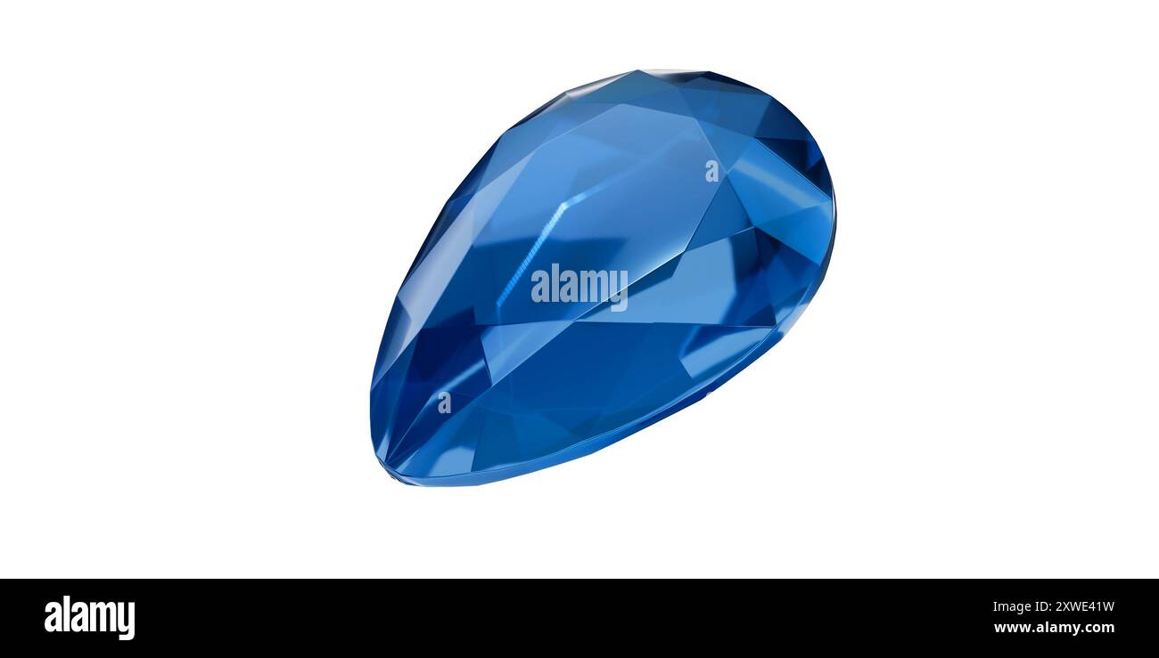 Sapphire Gem on transparent background, blue gemstone diamond isolated ...