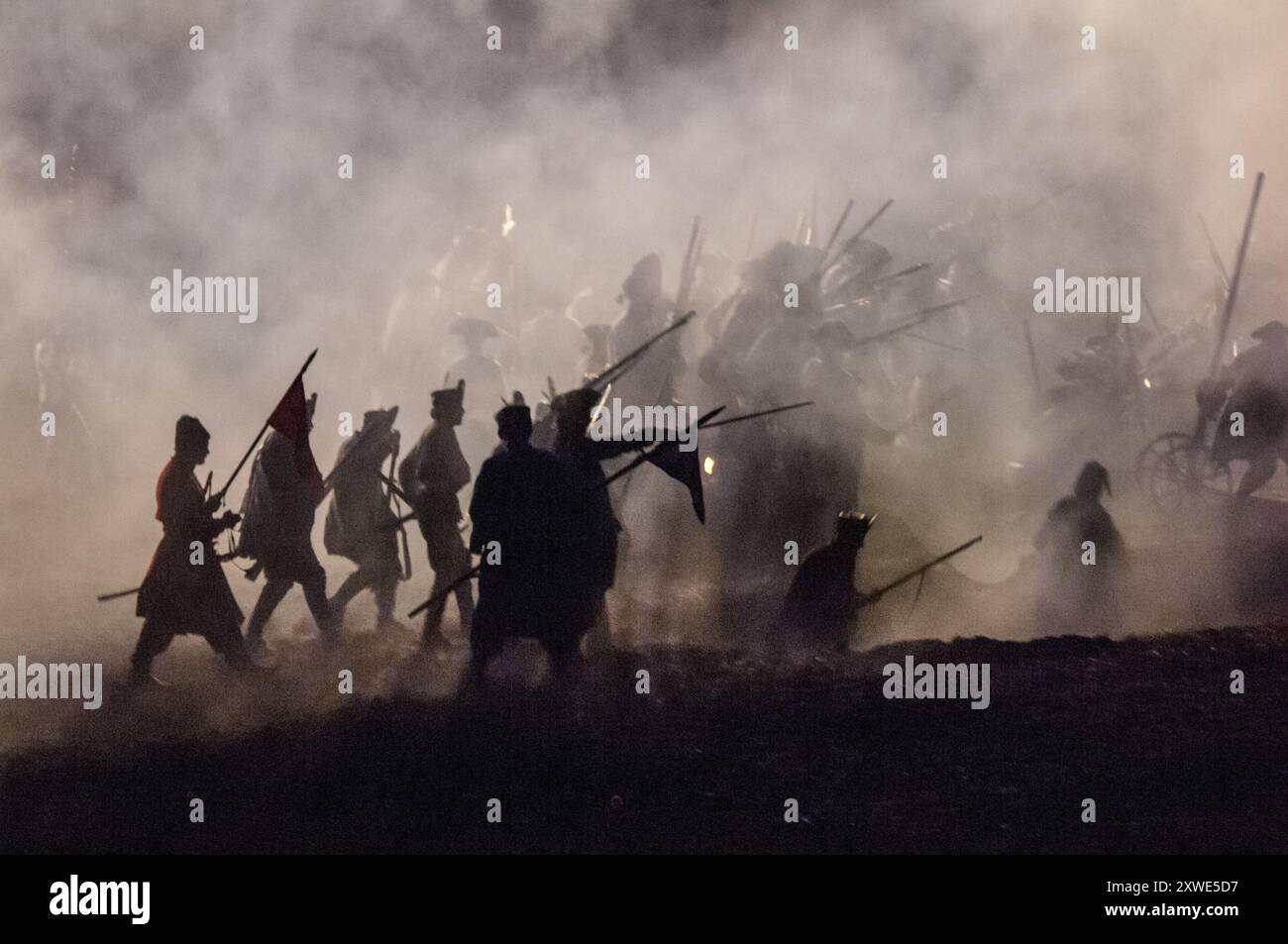 reconstruction of an old battle from the Austro-Hungarian period in an ...