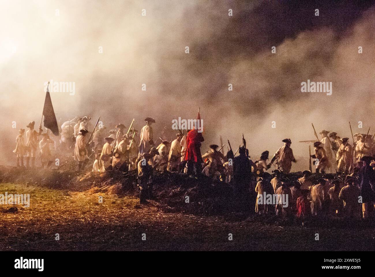 reconstruction of an old battle from the Austro-Hungarian period in an ...