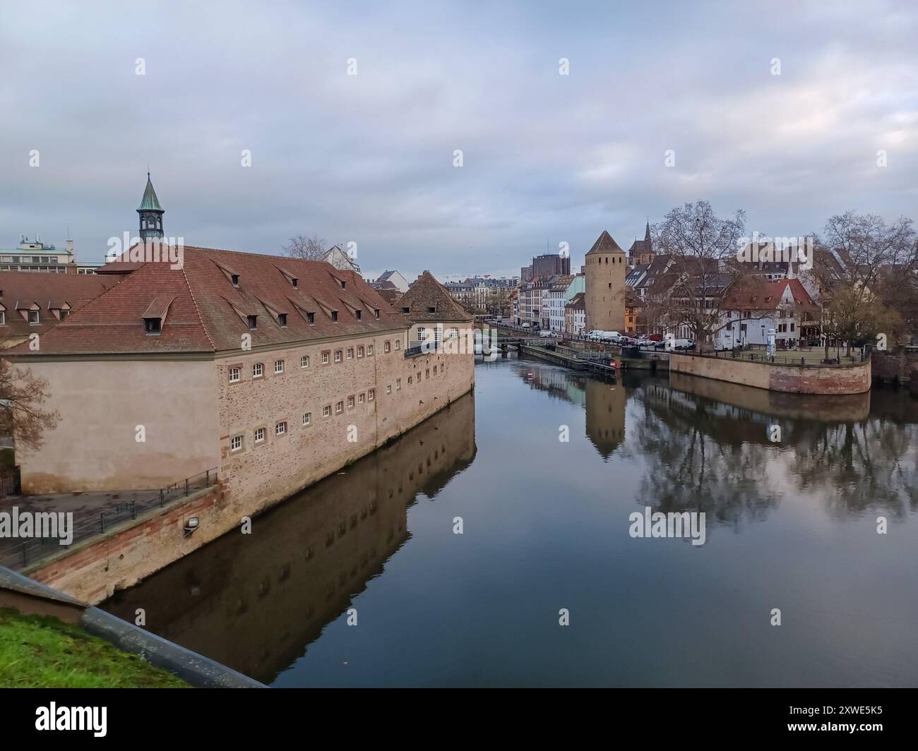 Strasbourg. Bridges and towers built in the 13th century. View from the ...