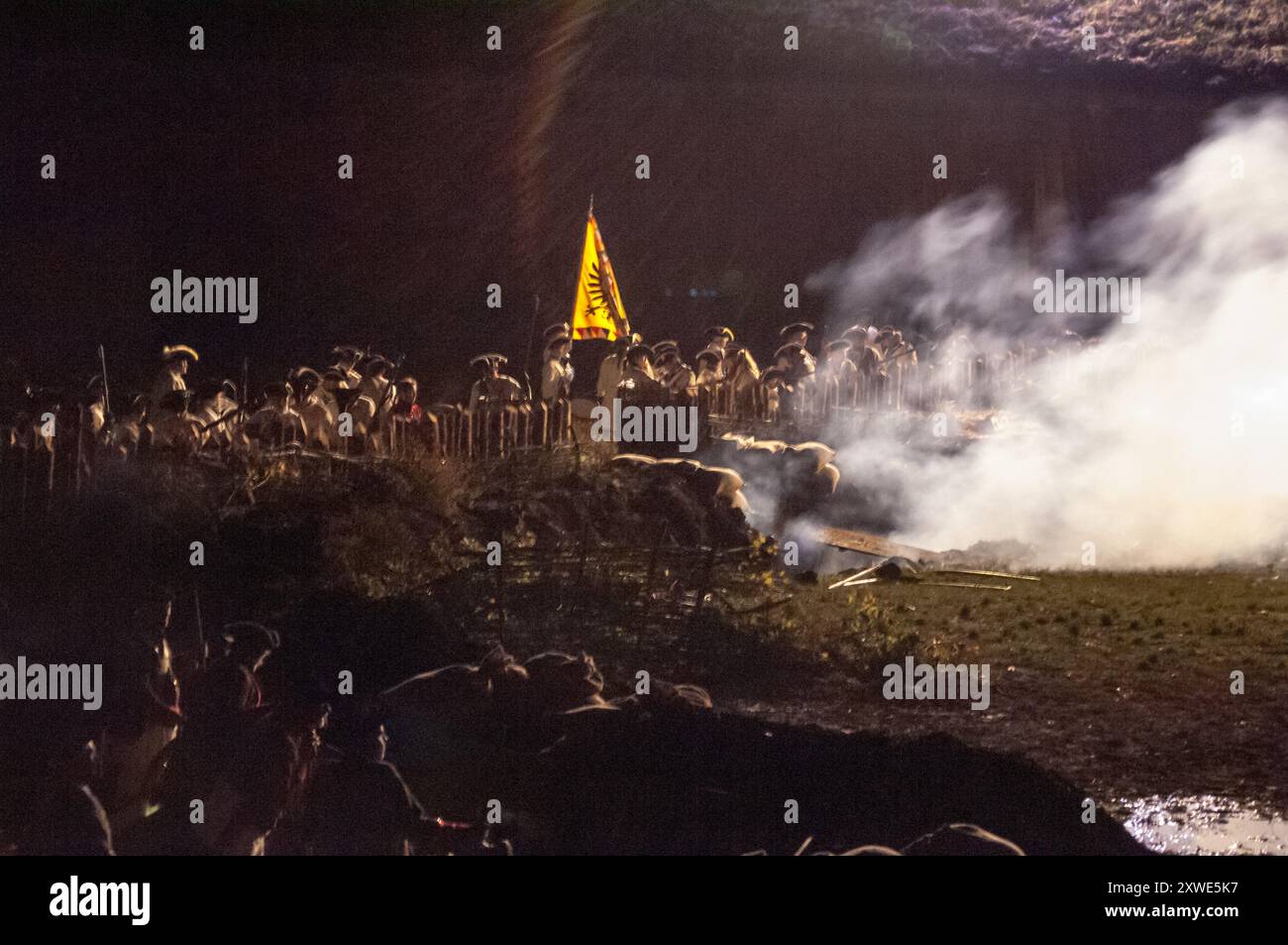 reconstruction of an old battle from the Austro-Hungarian period in an ...