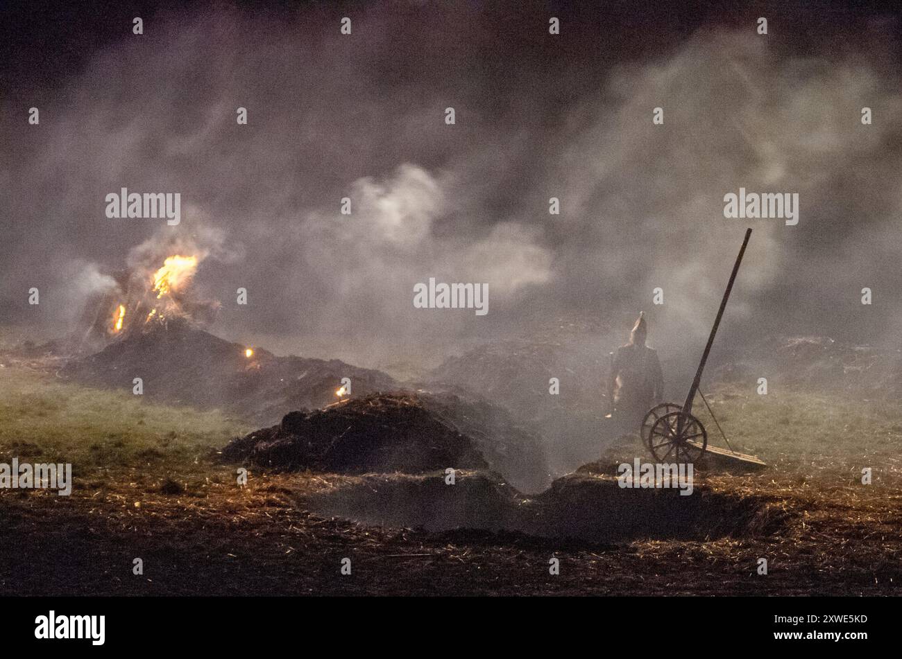 reconstruction of an old battle from the Austro-Hungarian period in an ...