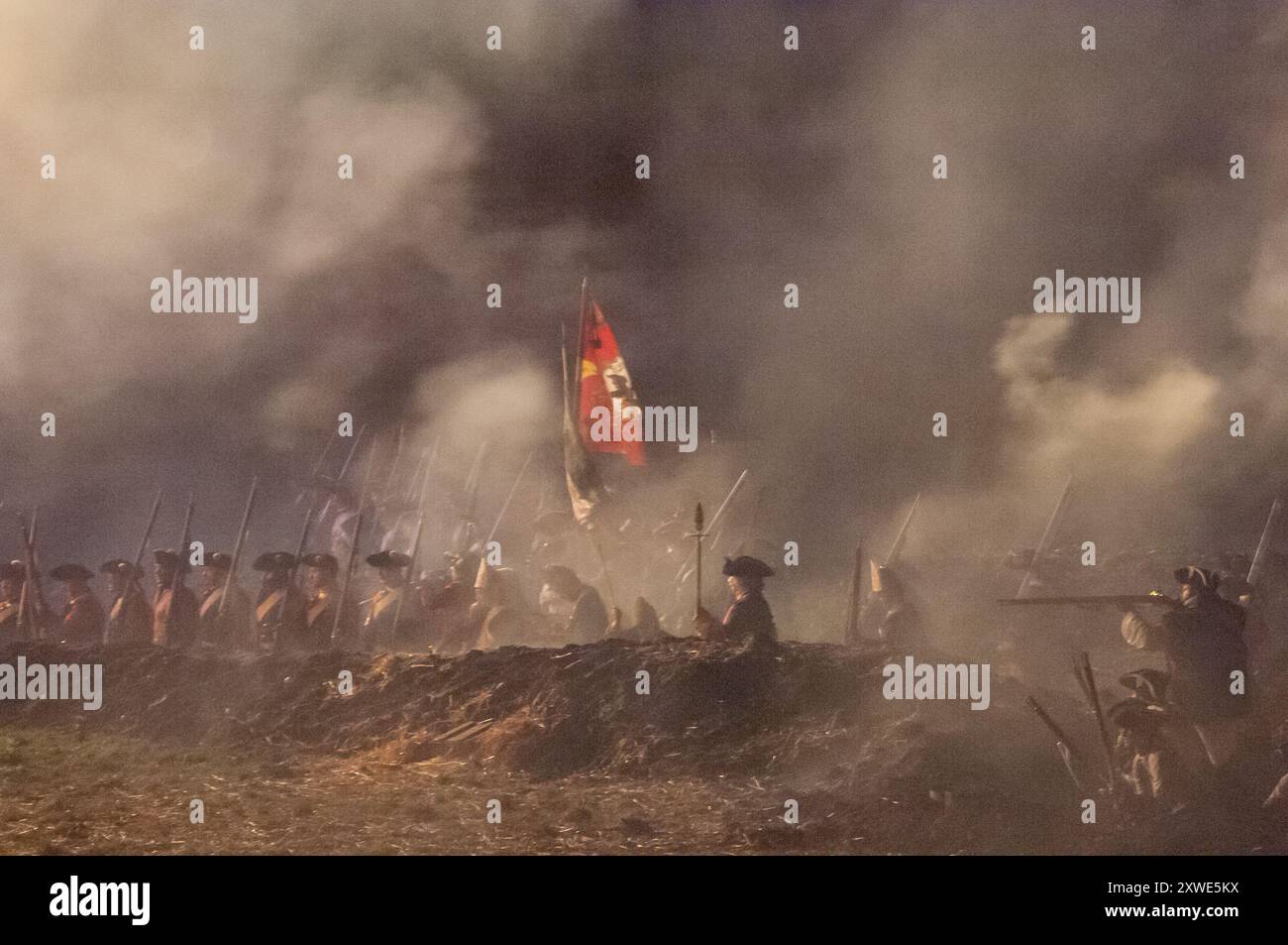 reconstruction of an old battle from the Austro-Hungarian period in an ...
