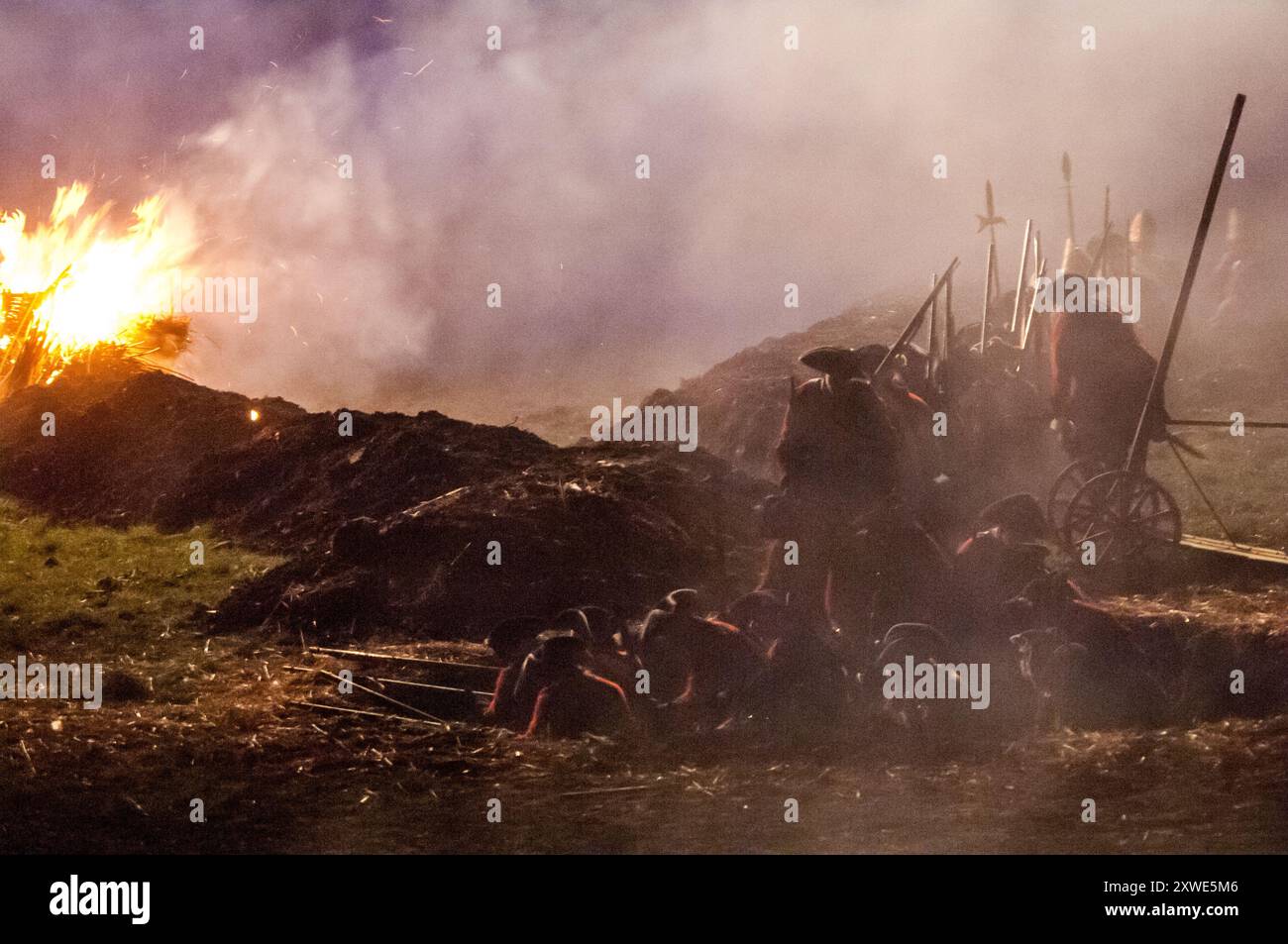 reconstruction of an old battle from the Austro-Hungarian period in an ...