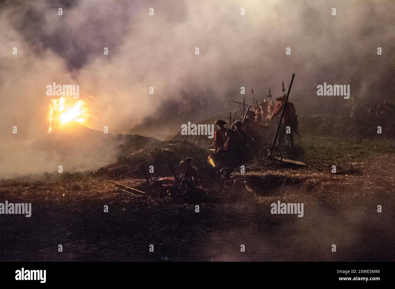 reconstruction of an old battle from the Austro-Hungarian period in an ...