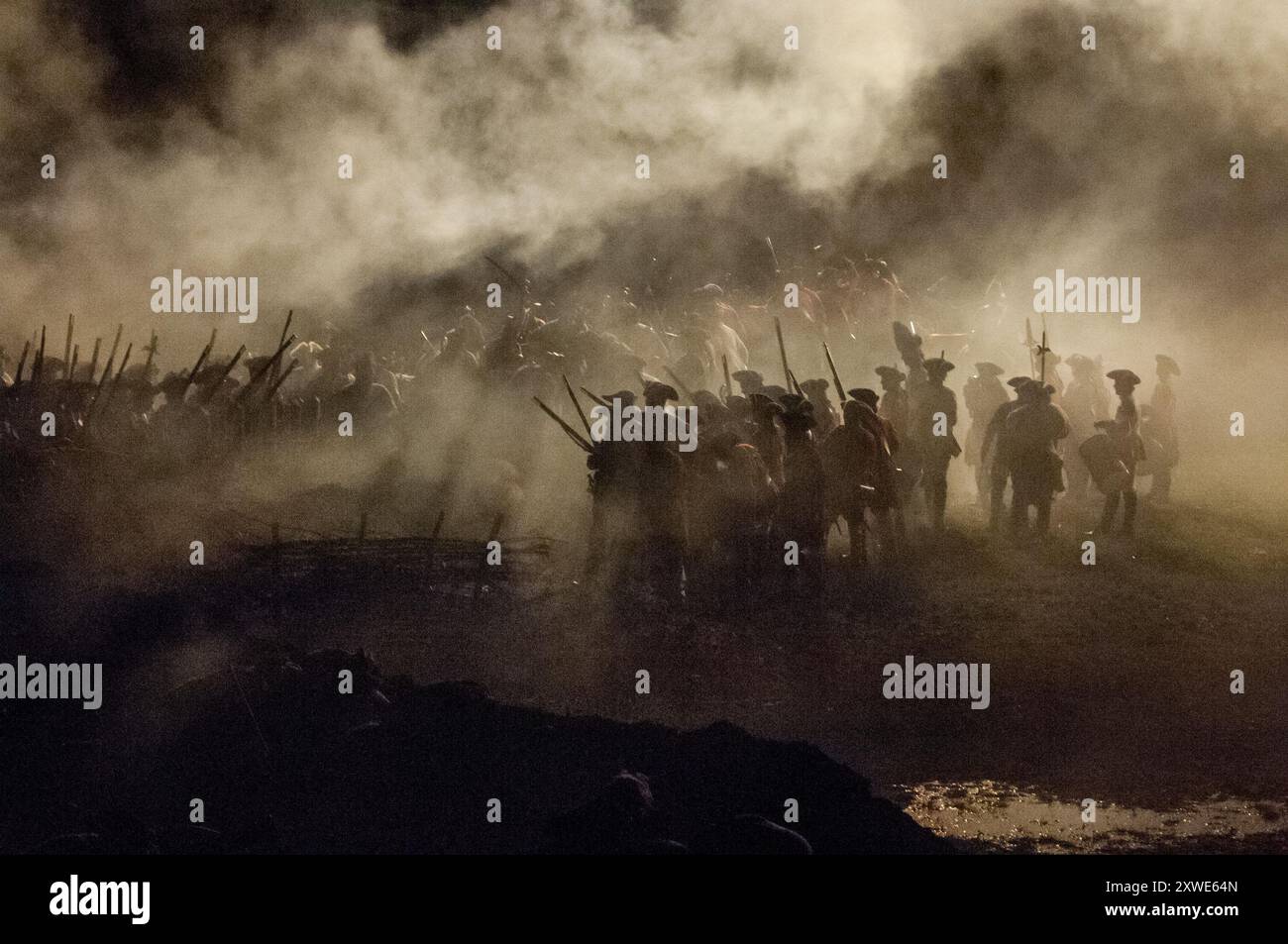 reconstruction of an old battle from the Austro-Hungarian period in an ...