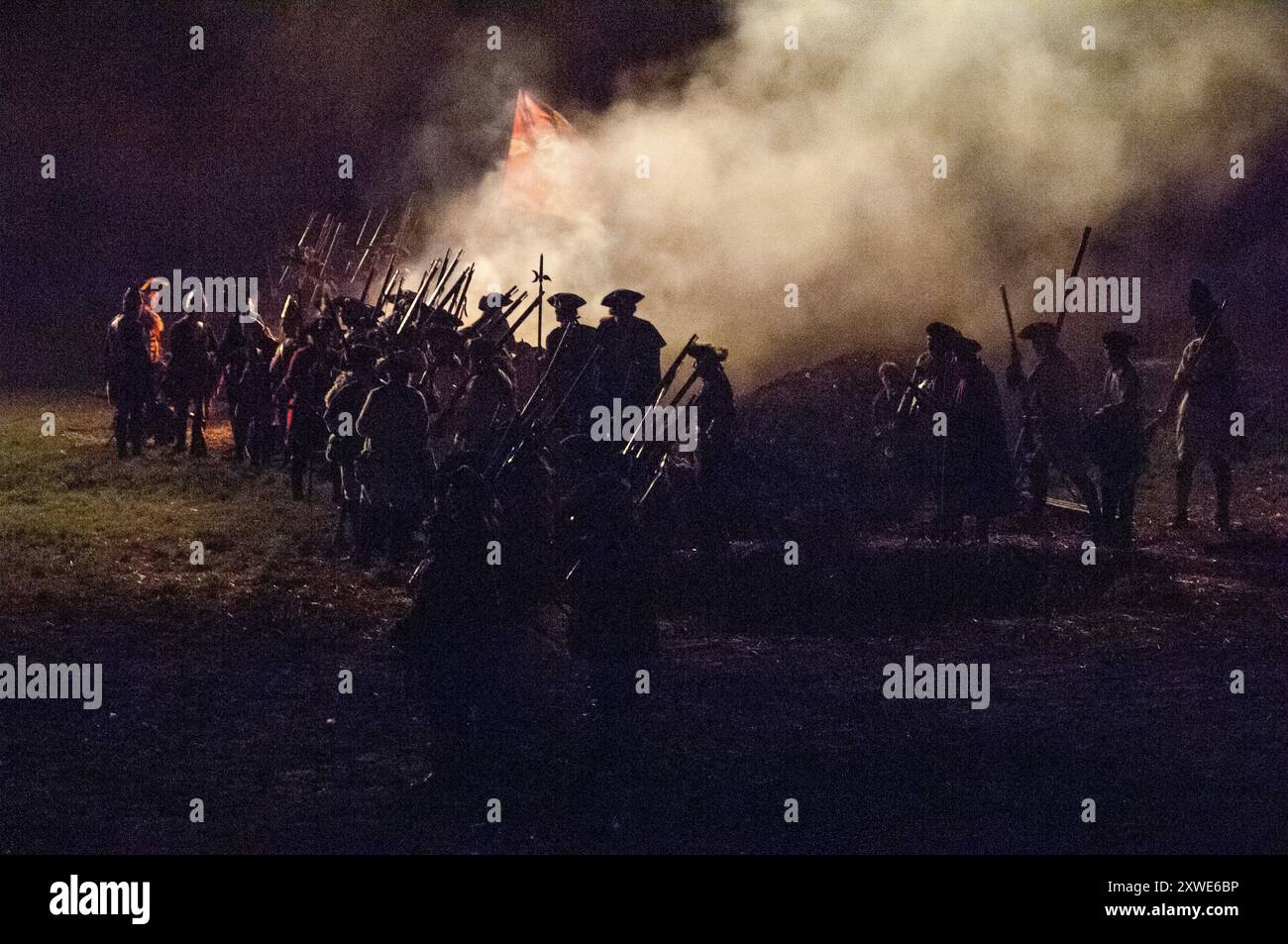 reconstruction of an old battle from the Austro-Hungarian period in an ...