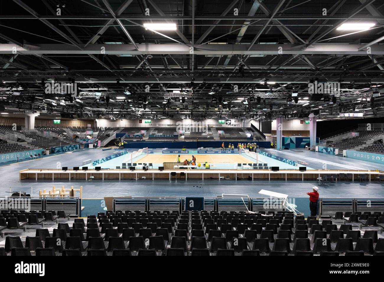 Paris, France. 19th Aug, 2024. View of the Goalball pitch during a ...