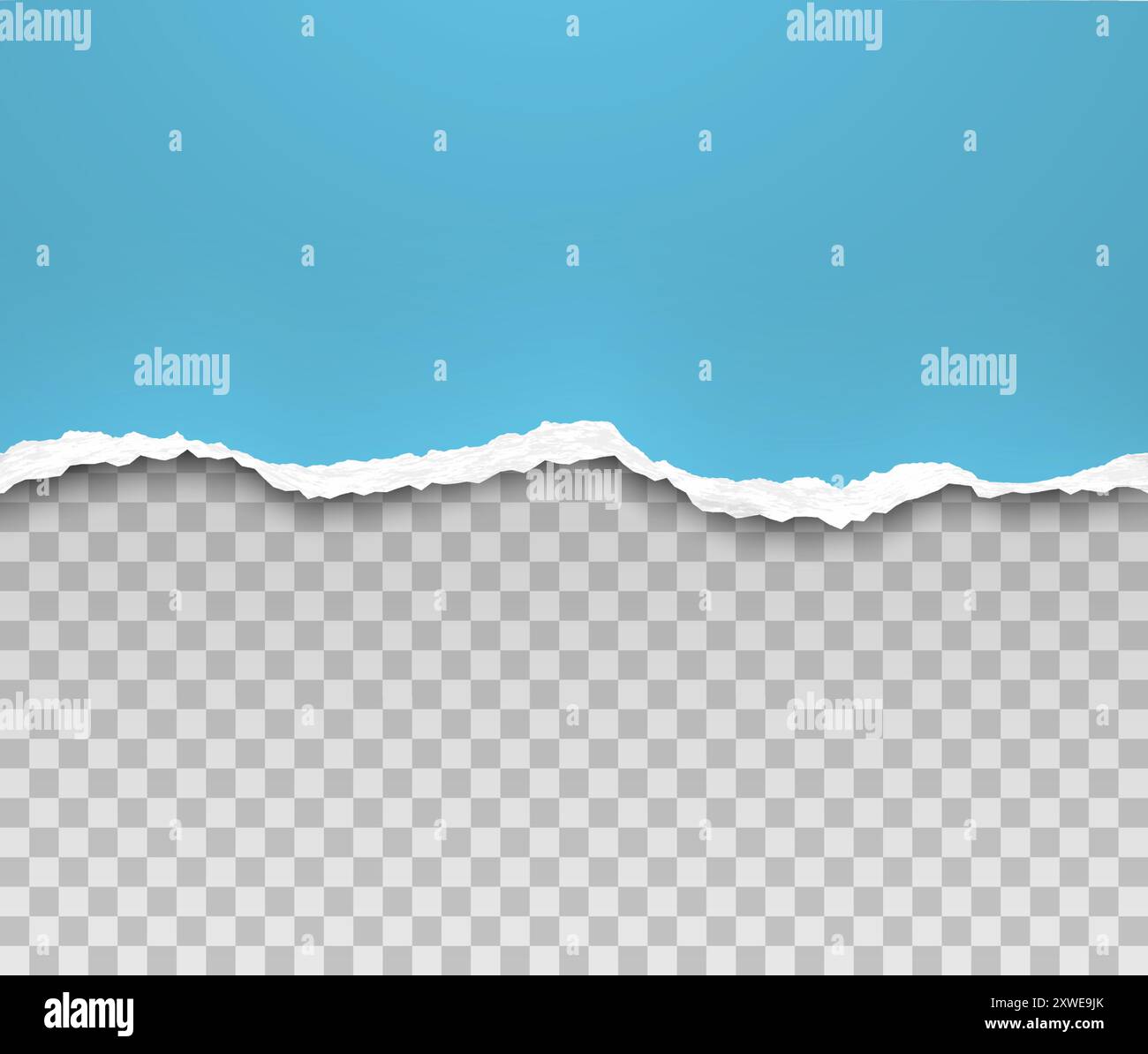 Torn piece of horizontal paper with soft shadow isolated on light ...