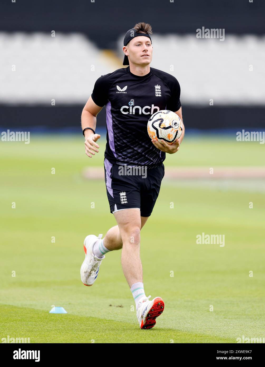 England's Matthew Potts during a nets session at Emirates Old Trafford ...