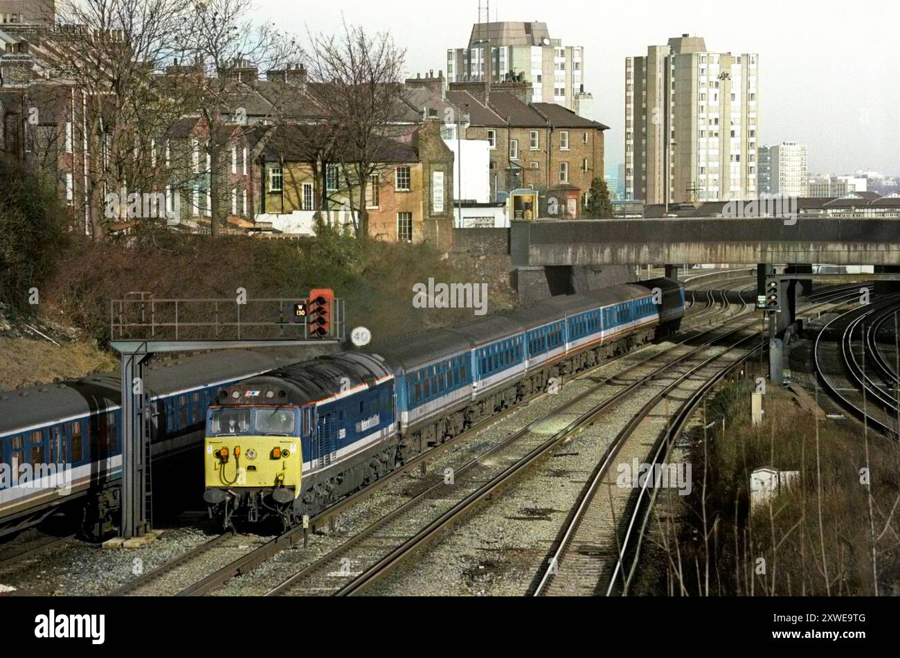 A Class 50 diesel locomotive number 50033 ’Glorious’ working a Network ...