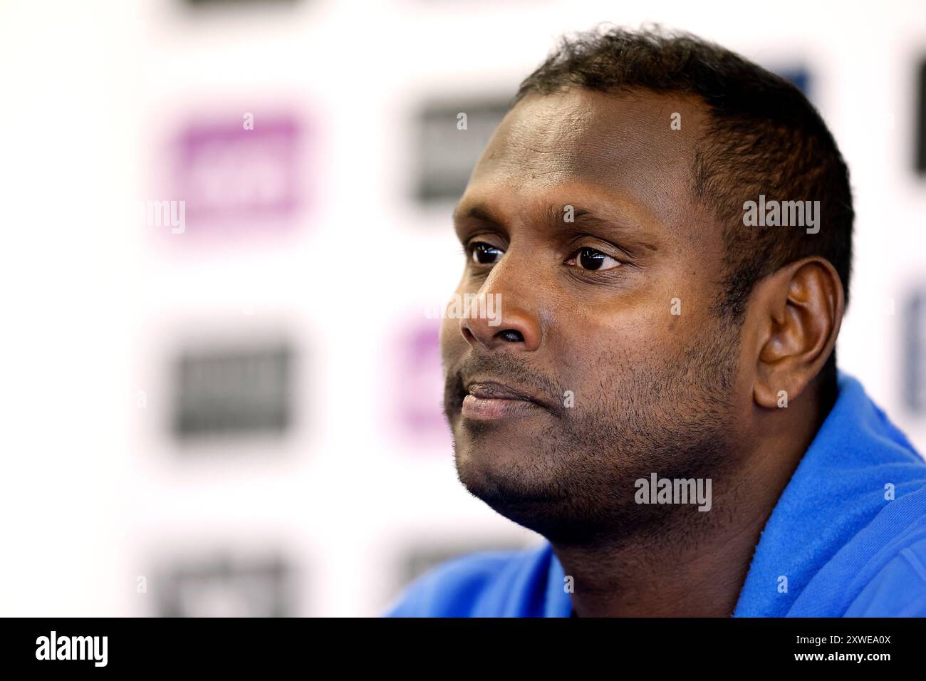 Sri Lanka's Angelo Mathews during a press conference at Emirates Old ...
