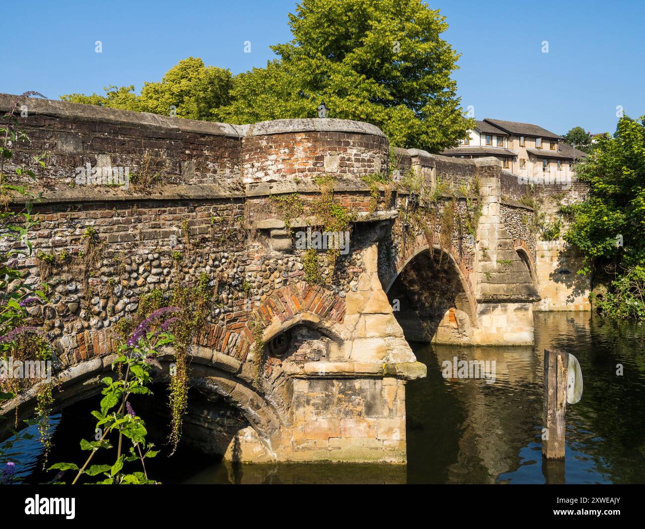 Bishops Bridge, Medieval, River Wensum, Norwich, Norfolk, England, UK ...
