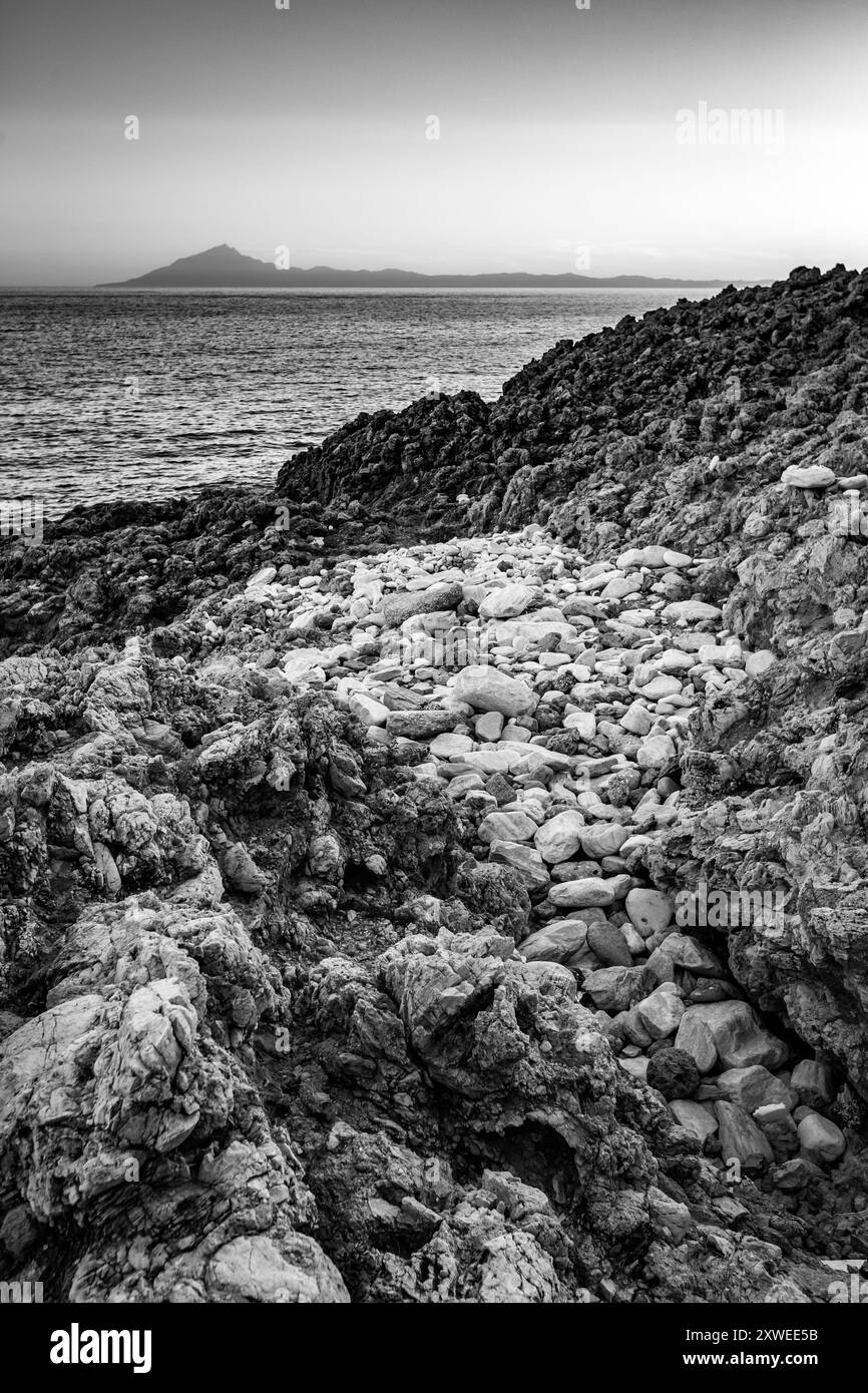 Monochromatic view, inland Thasos island, Northern Greece, Europe, EU ...