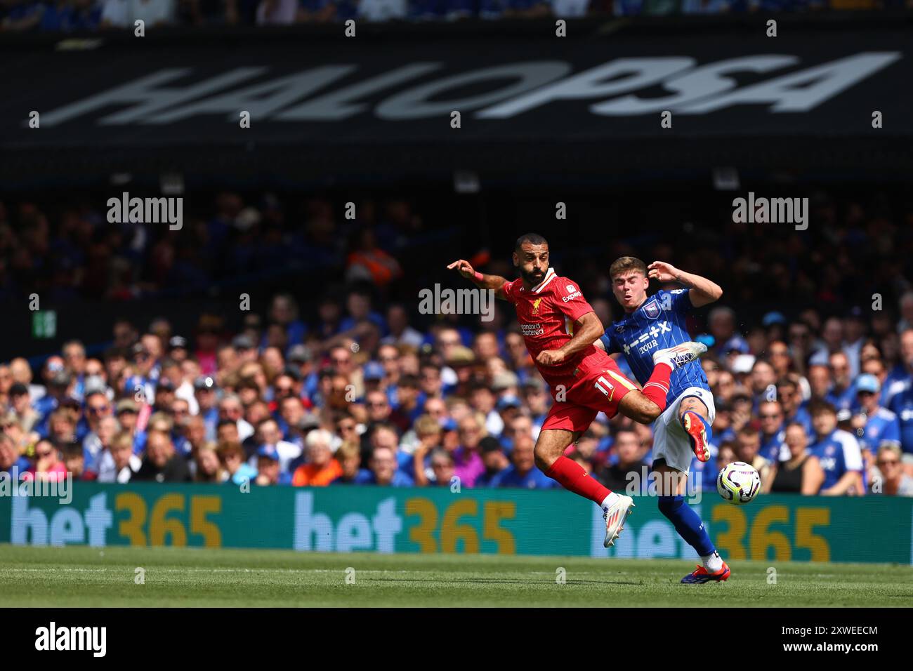 Leif Davis of Ipswich Town and Mohamed Salah of Liverpool - Ipswich ...