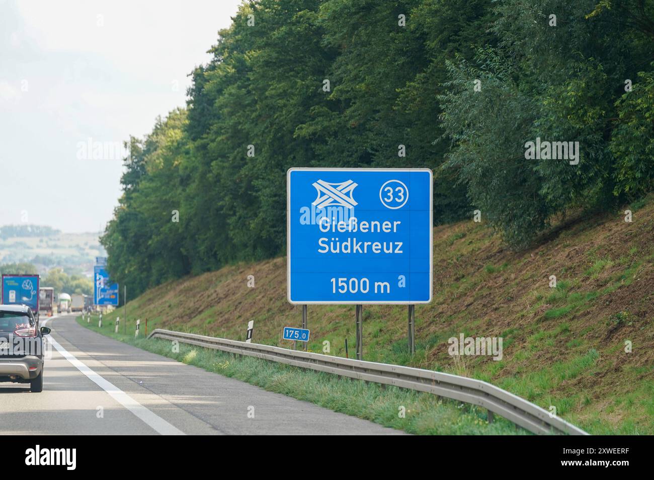 Autobahn, Verkehrsschild, Gießener Südkreuz, Kreuzung, Autobahnkreuz ...
