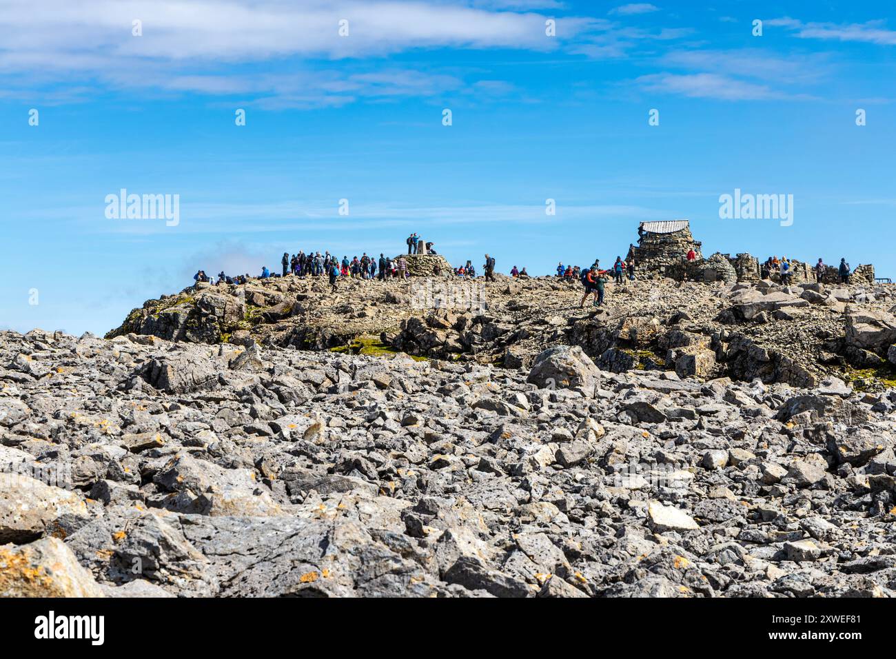 People queuing at the crowded summit of Ben Nevis - UK's highest ...