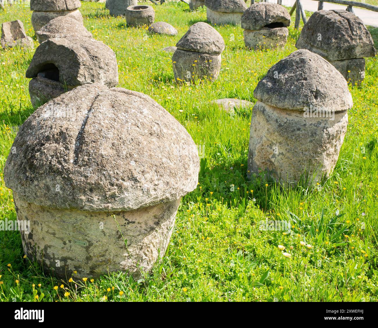 Tarquinia Italy Etruscan Necropolis with Mushroom-Shaped Tombs Stock ...