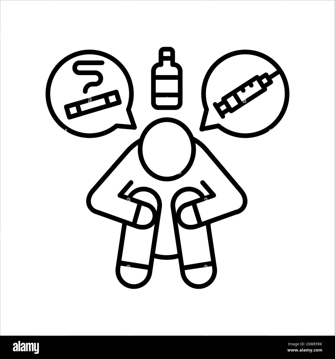 Addiction line color icon. Sign for web page, mobile app, button, logo ...