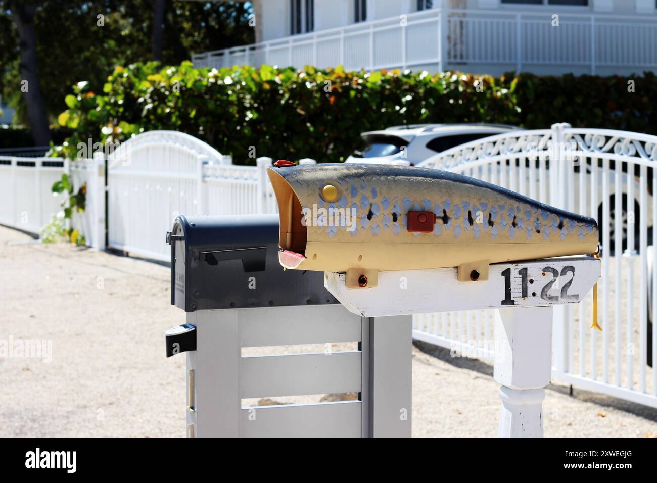 Fish shaped mail box in Florida Stock Photo - Alamy