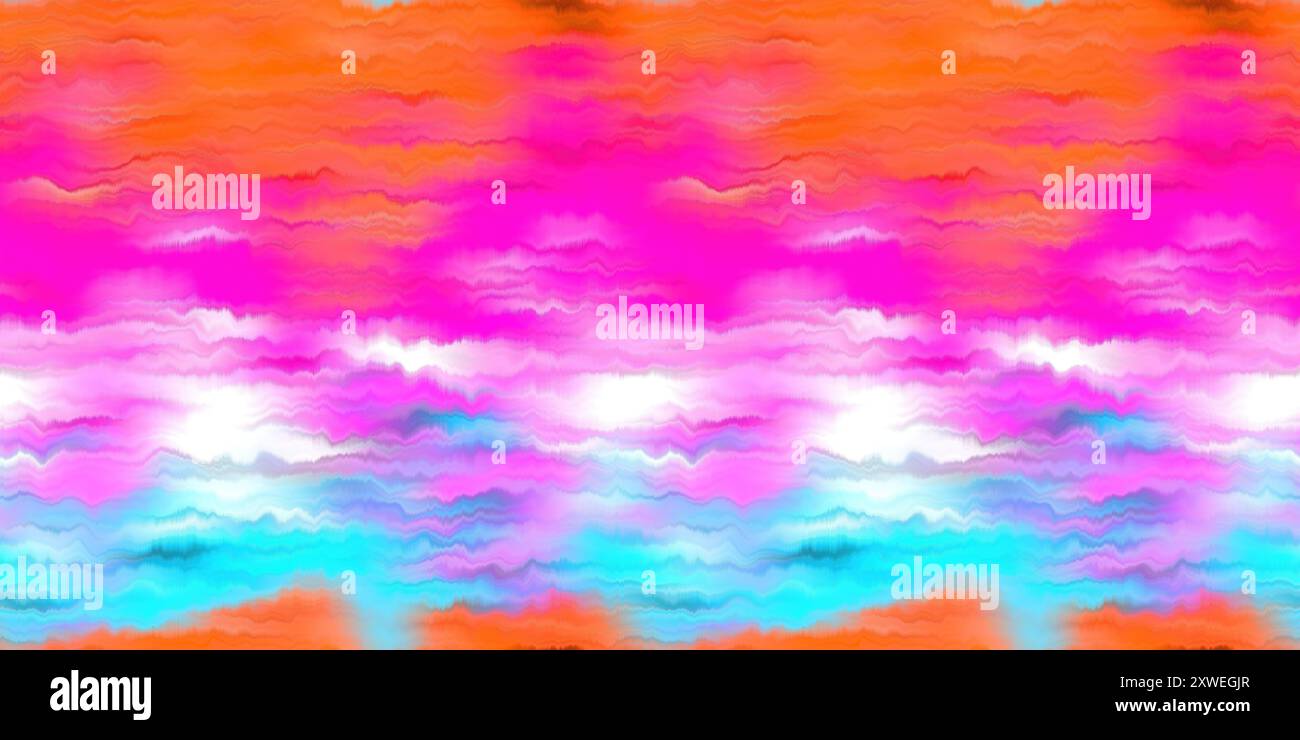 Modern rainbow blur summer seamless border pattern for a funky hippy ...