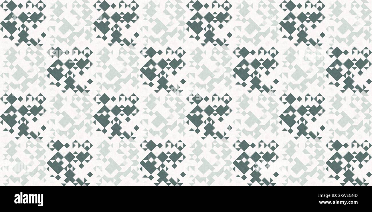 Simple glitch geometric seamless abstract border with playful woven ...