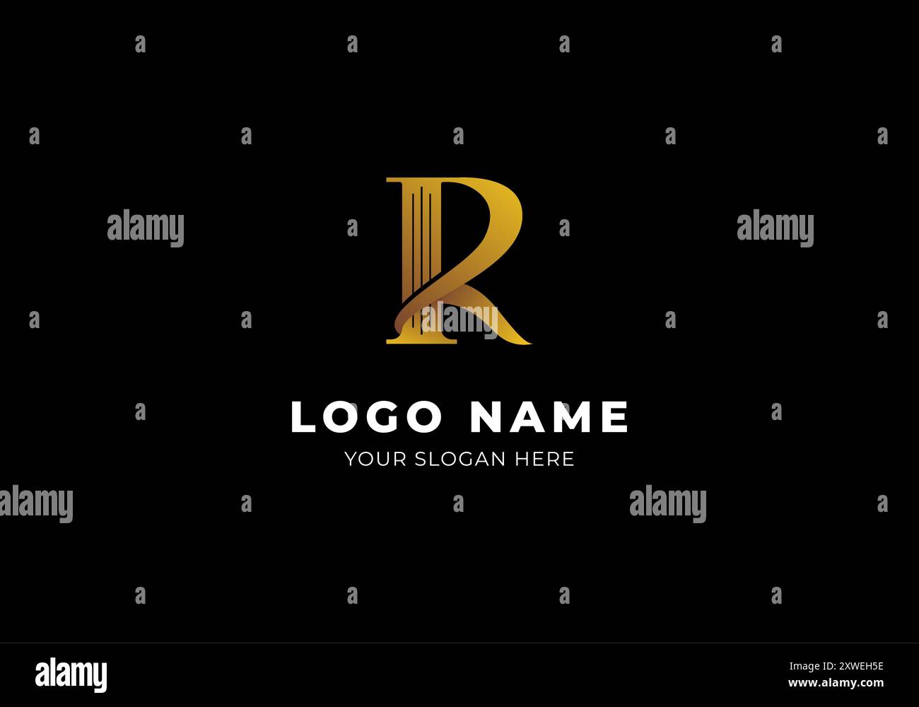 Logo R and Pillar Law Firm Gold, Modern Luxury and Minimalist Logo ...