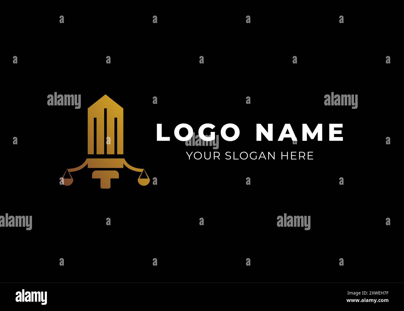 Logo Sword and Balance Law Firm Gold, Modern Luxury and Minimalsit Logo ...
