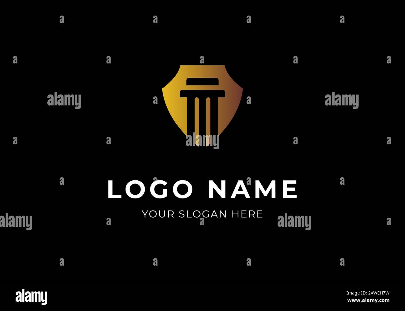 Logo Shield Pillar Law Firm Gold, Modern Minimalist and Luxury Logo ...