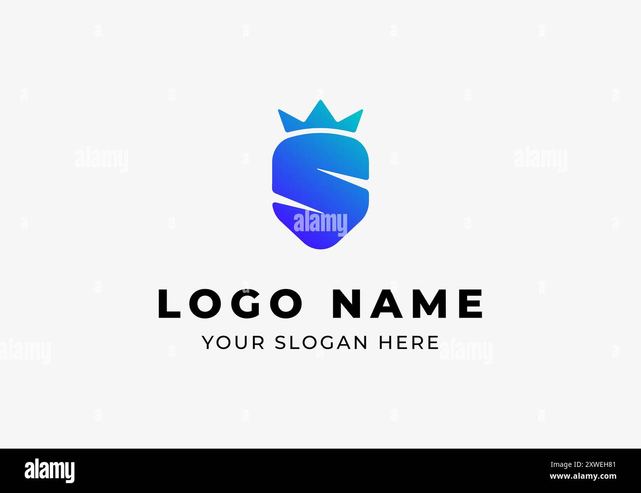 Logo Letter S Shield and Crown, Modern Colorful and Minimalist Logo ...