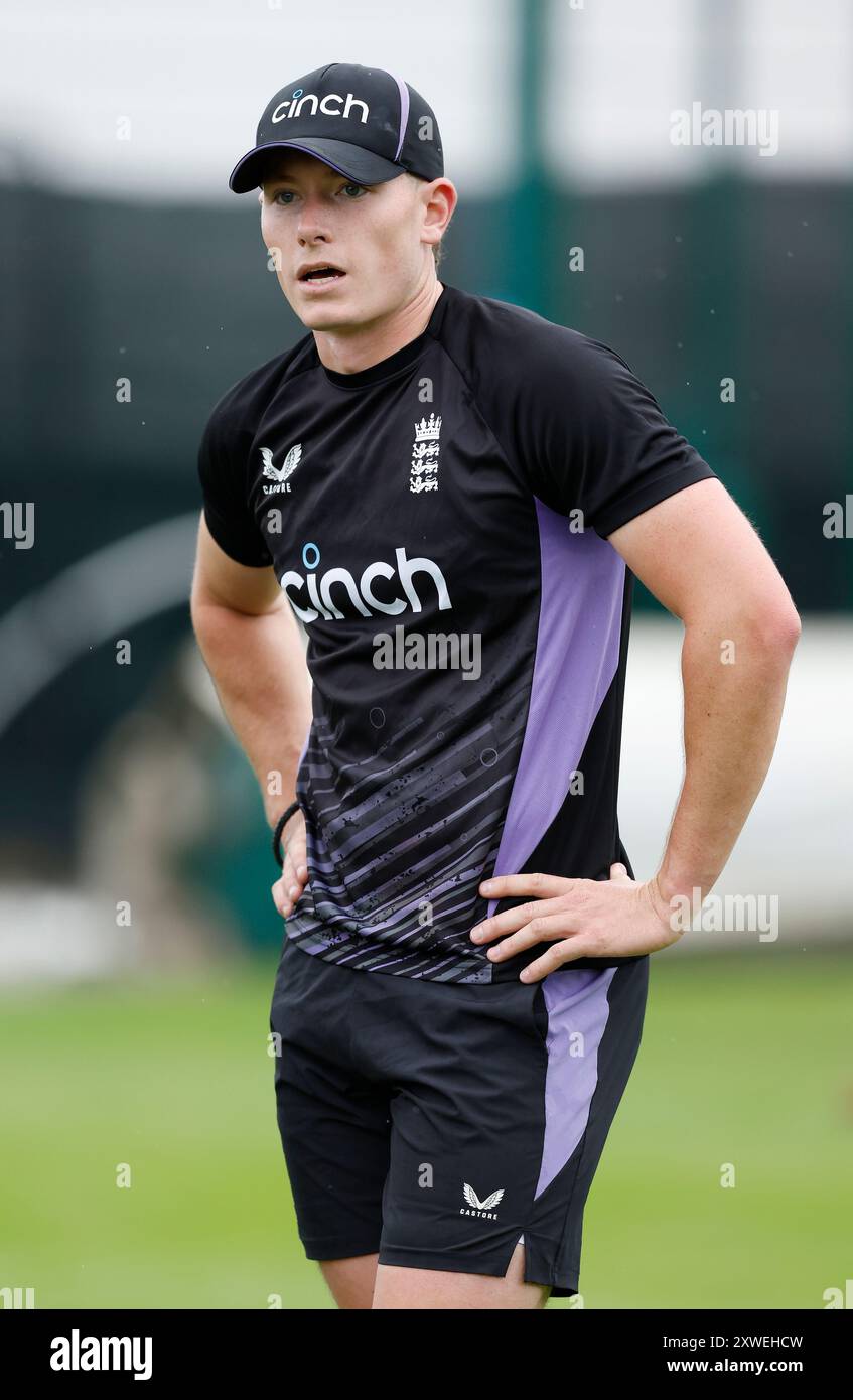 England's Matthew Potts during a nets session at Emirates Old Trafford ...