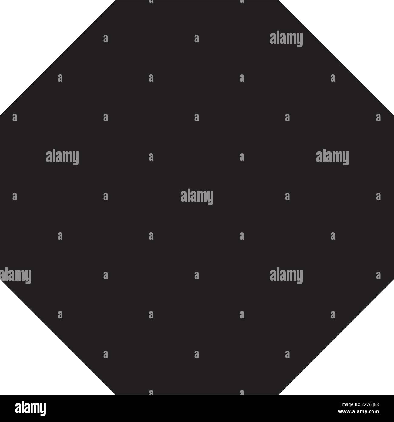 Octagon vector shape, isolated black colored object, white background ...