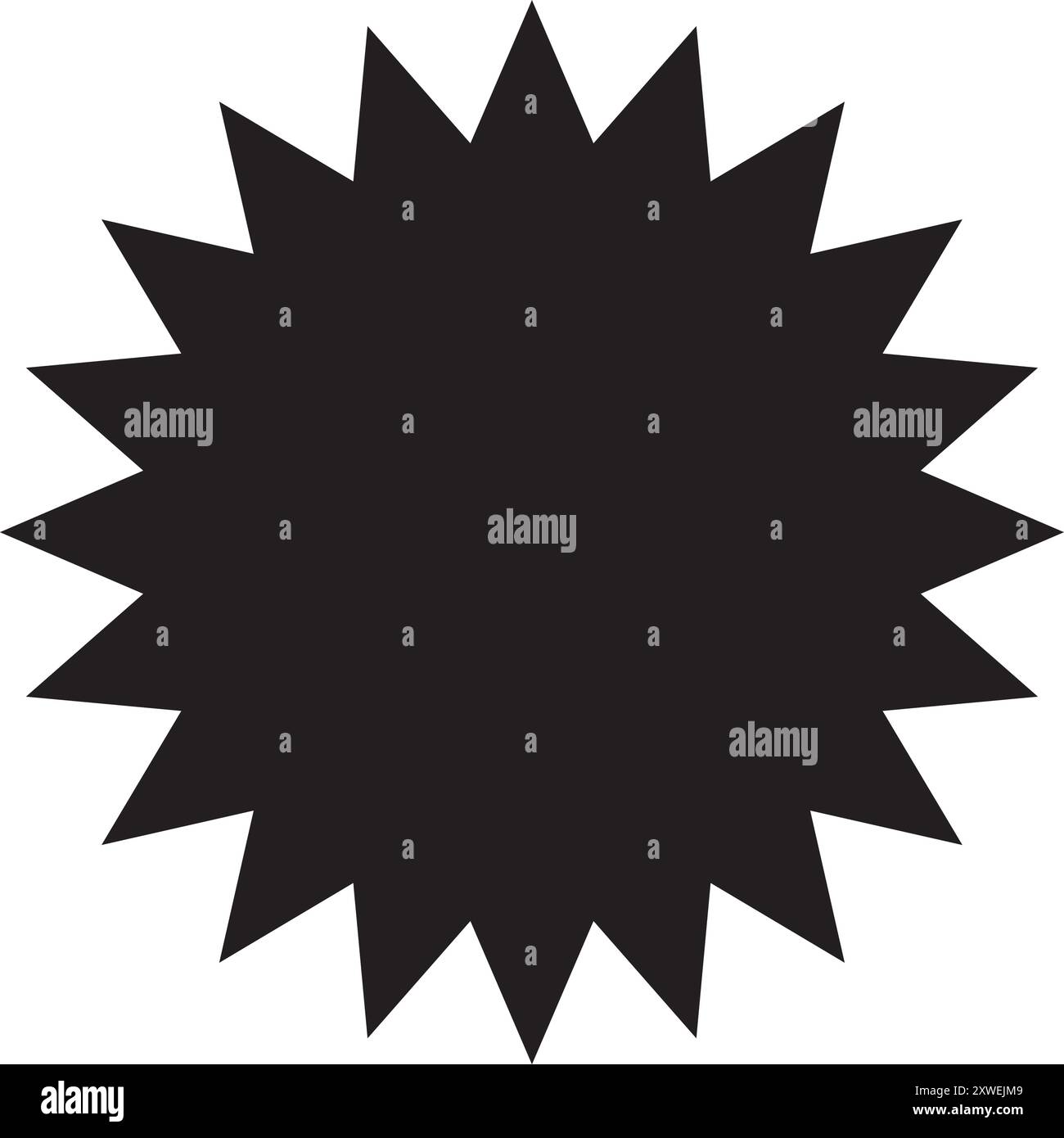 Burst star vector shape, isolated black color object, white background ...