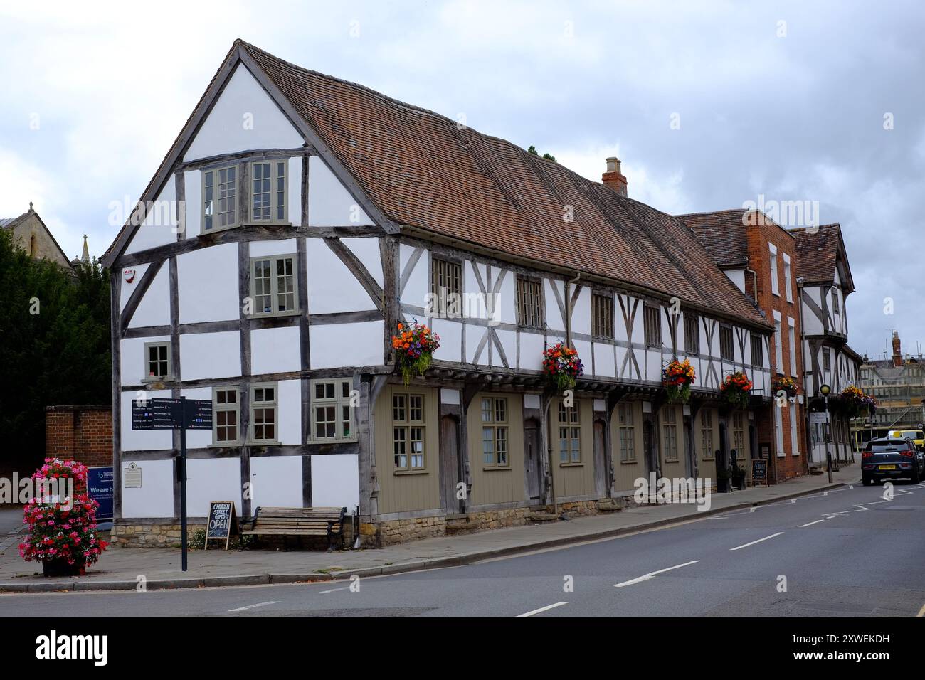 Timber frame medieval building, Tewkesbury, Gloucestershire, England ...