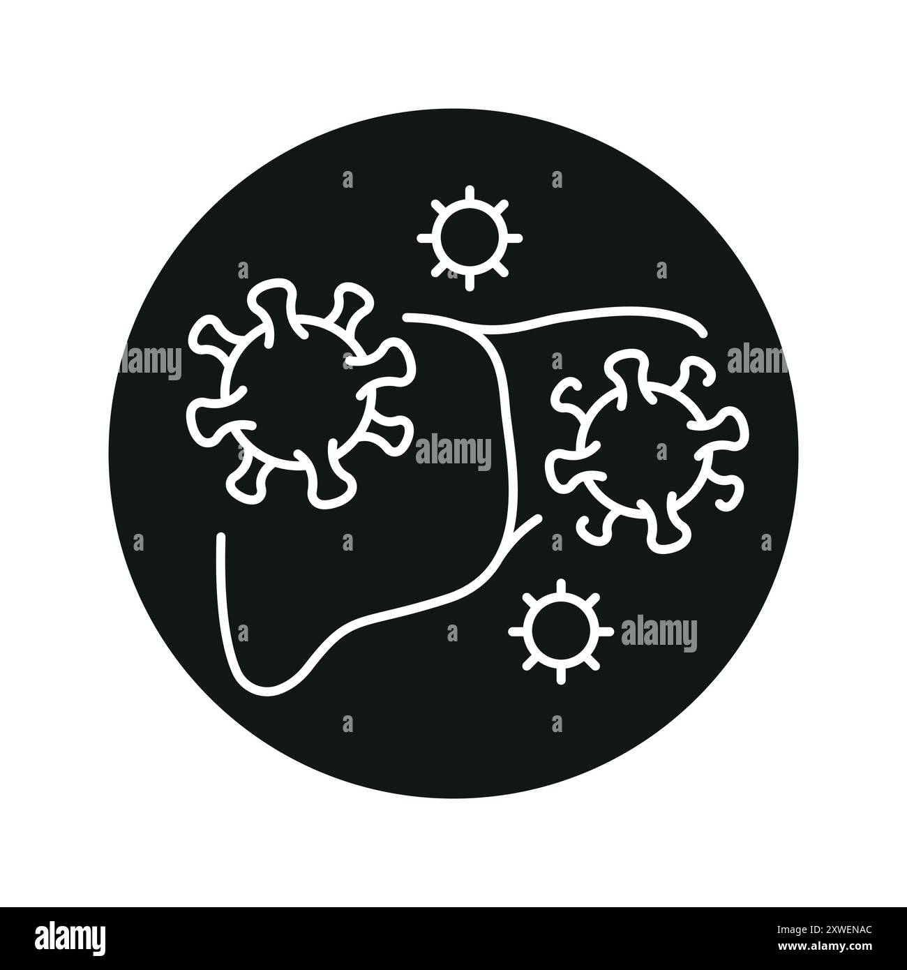 Hepatitis line black icon. Viral diseases sign for web page, mobile app ...
