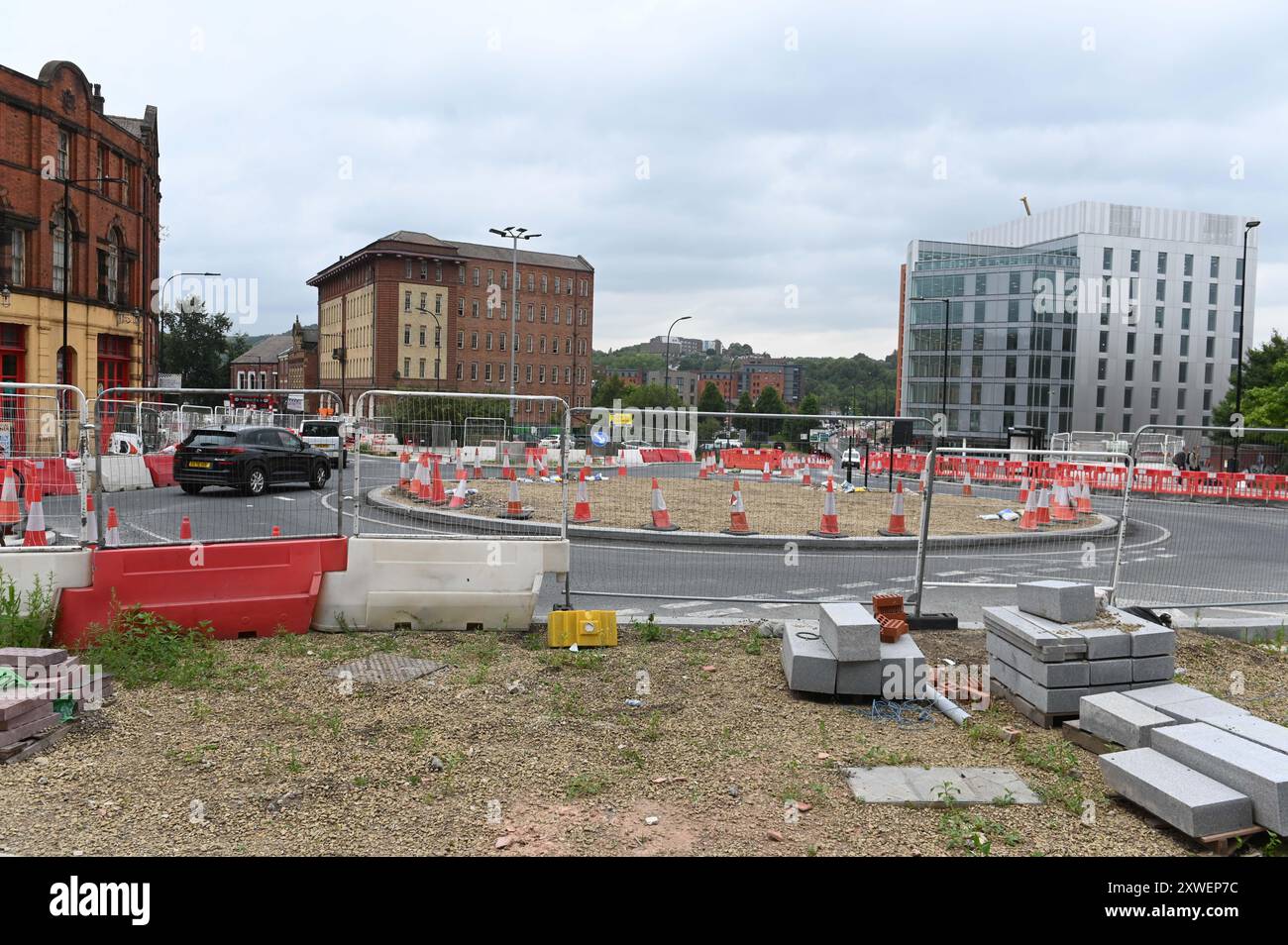 Dutch style roundabout in Sheffield under construction at West Bar ...