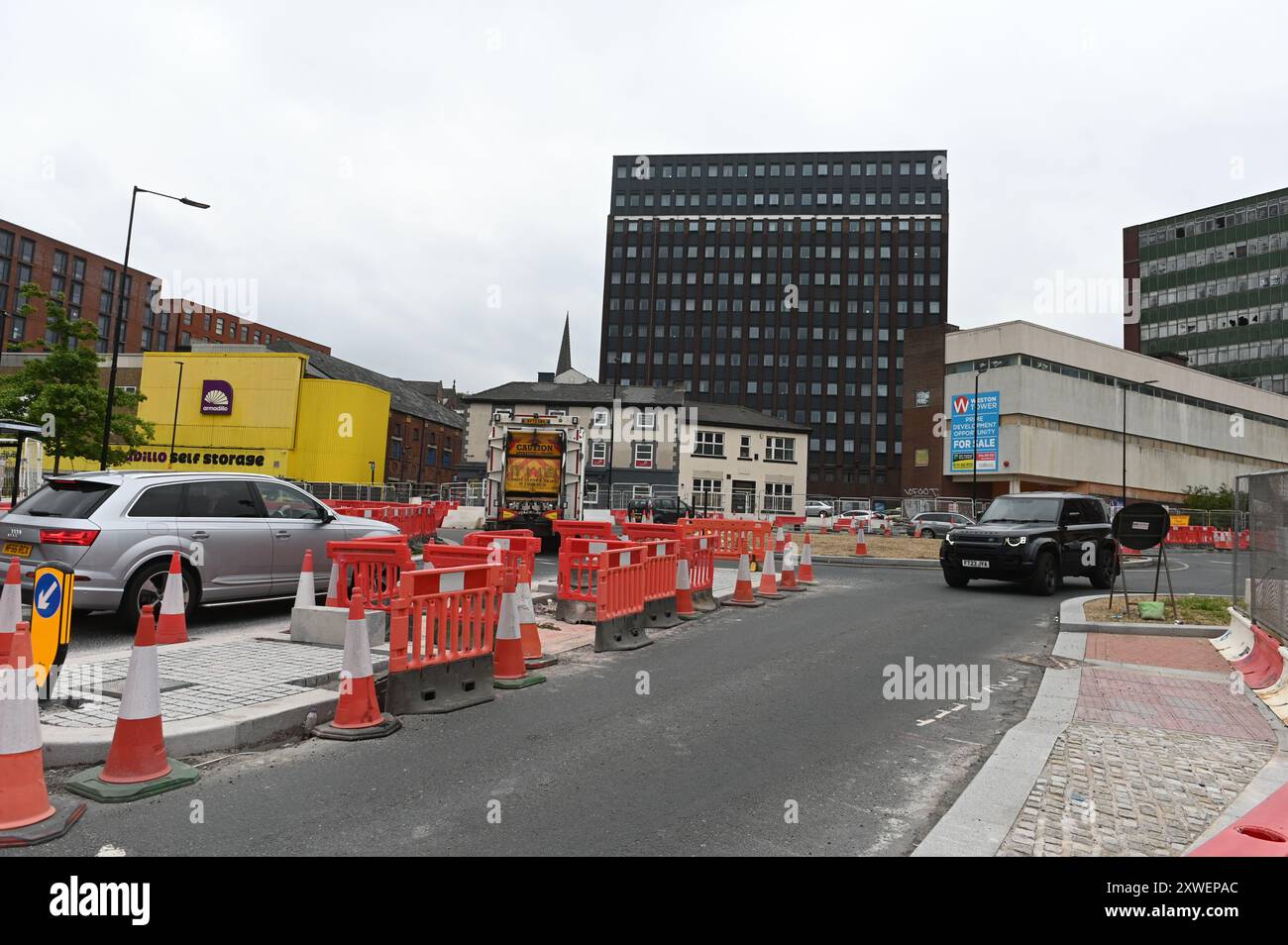 Dutch style roundabout in Sheffield under construction at West Bar ...