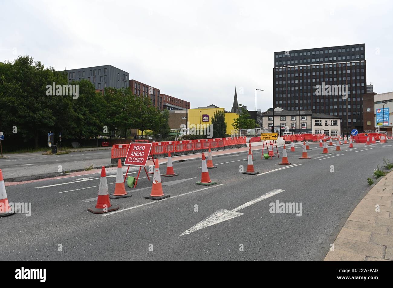 Dutch style roundabout in Sheffield under construction at West Bar ...
