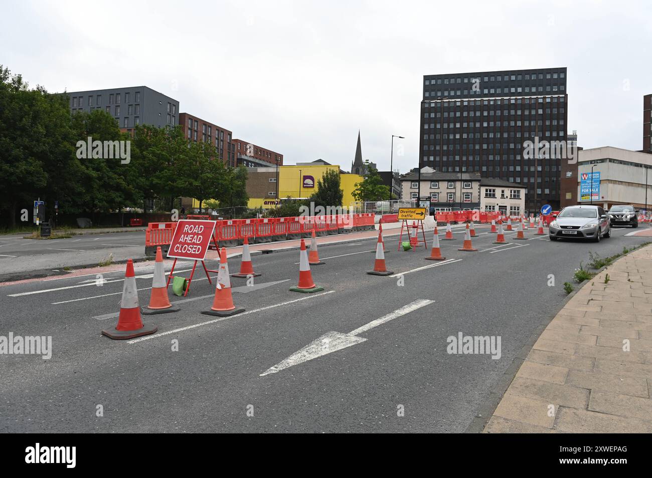 Dutch style roundabout in Sheffield under construction at West Bar ...