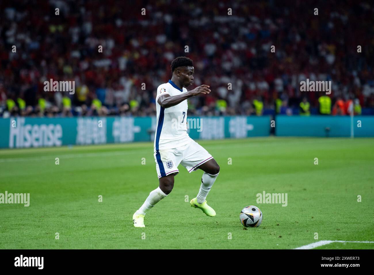 Bukayo Saka (England, #07) am Ball, GER, Spain (ESP) vs England (ENG ...