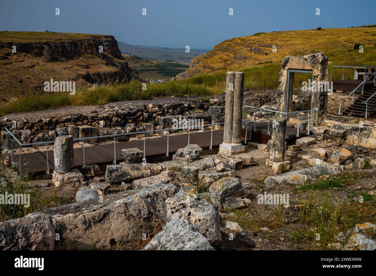 The ruins of the Arbel Ancient Synagogue in Israel, featuring ancient ...