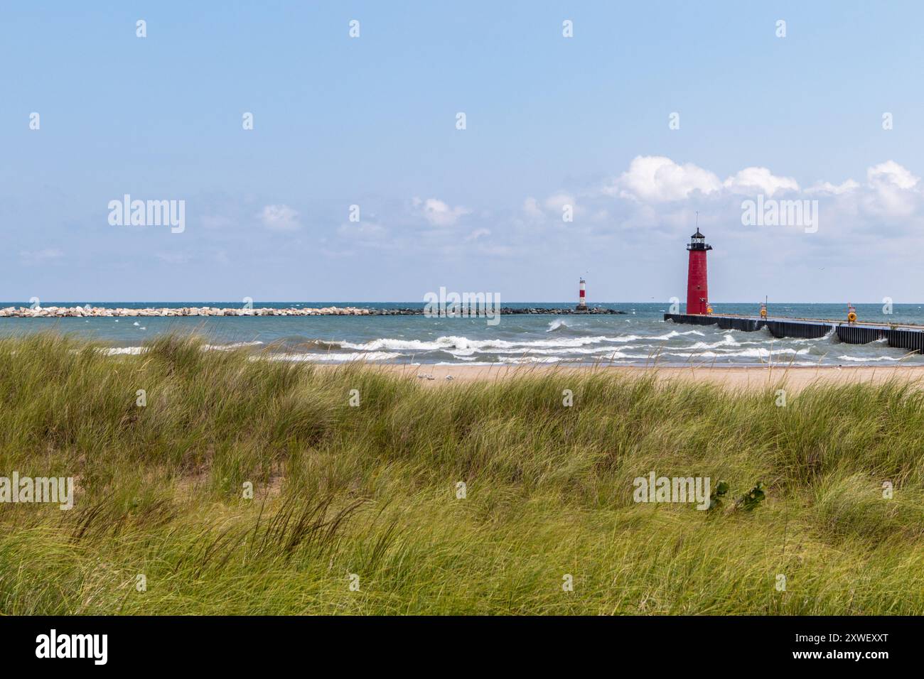 Kenosha Lighthouse in Kenosha, Wisconsin on Lake Michigan USA Stock ...