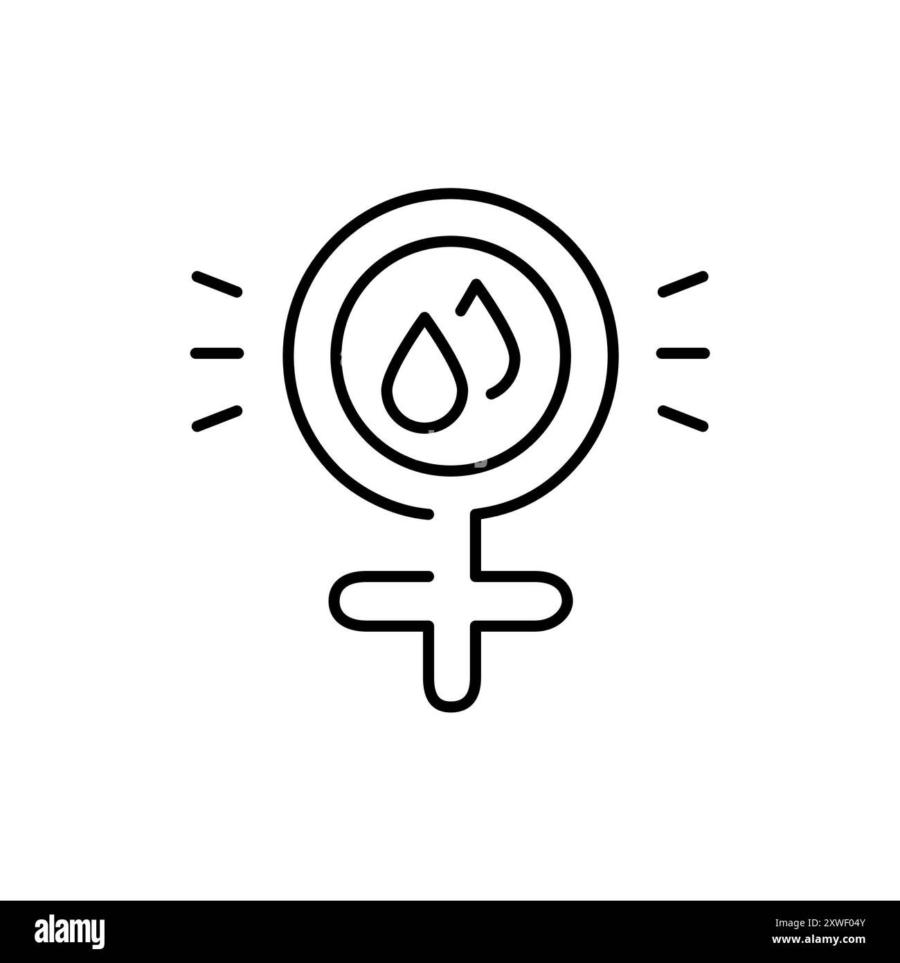 Female symbol Venus line black icon. Menstrual period. Sign for web ...