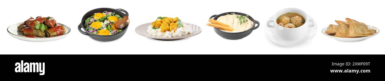 Hummus, samosas, sarma, matzo balls, shakshuka and rice with curry on ...