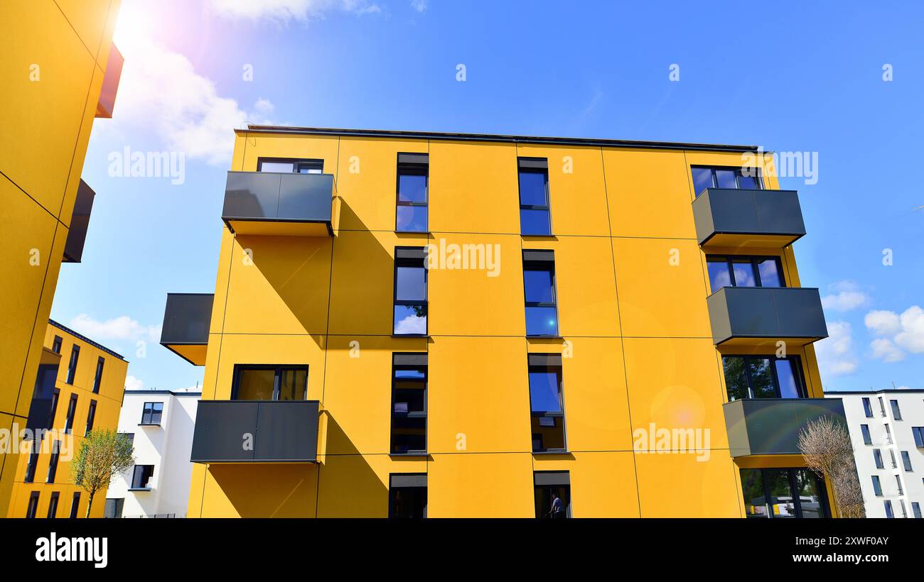 Modern architecture of urban residential apartment buildings on a sunny ...